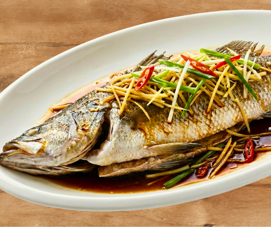 Chinese Steamed Fish with Ginger and Green Onion - Wok With Sam